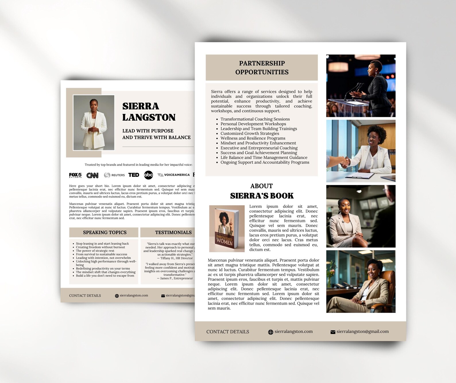 Editable Speaker Media Kit Template for Canva, Professional Speaker ...