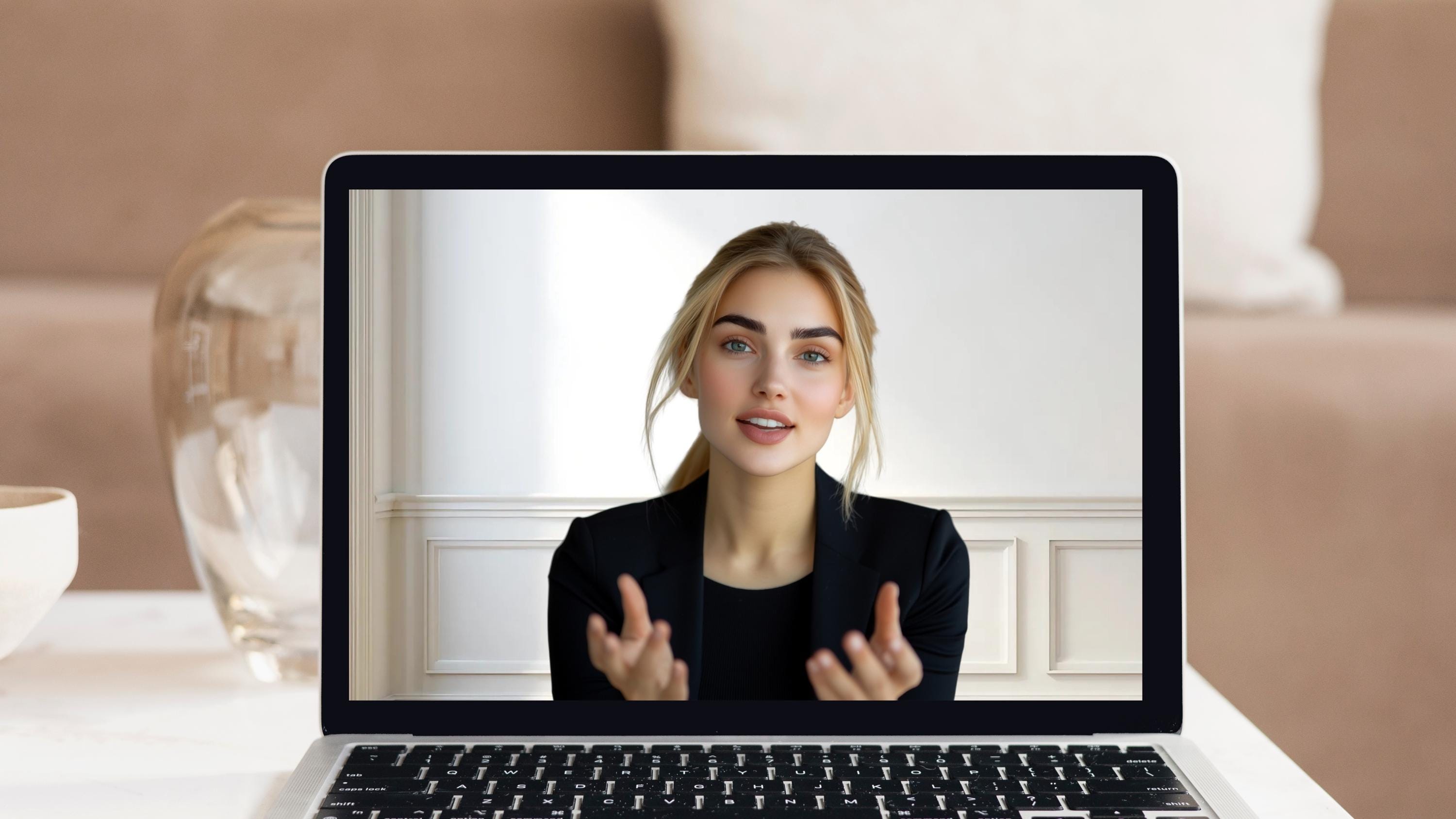 Premium White Virtual Background, Minimalist Video Call Backdrop for ...