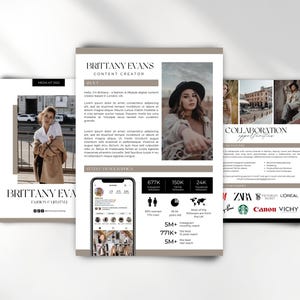 Modern Media Kit Template, Influencer Media Kit, Content Creator Media ...