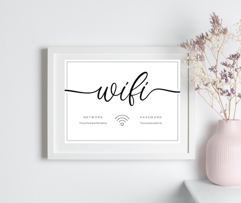 WIFI Sign Template, Wifi Password Sign Printable, Editable Wifi ...