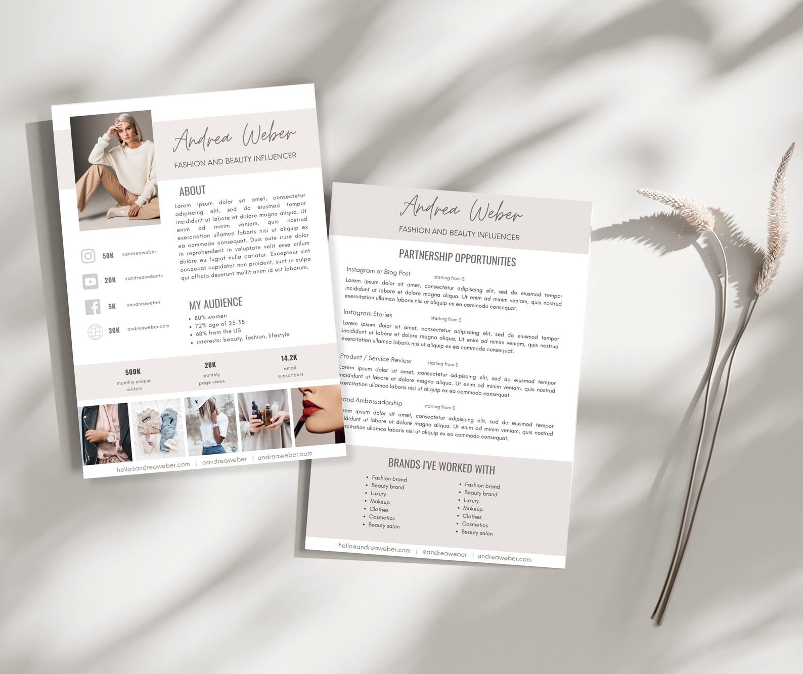 Media Kit With Rate Card, Media Kit Template for Canva, Instagram ...