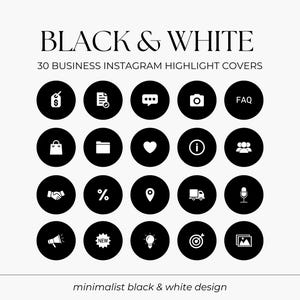 Minimalist Black & White Professional Instagram Story Highlight Covers ...