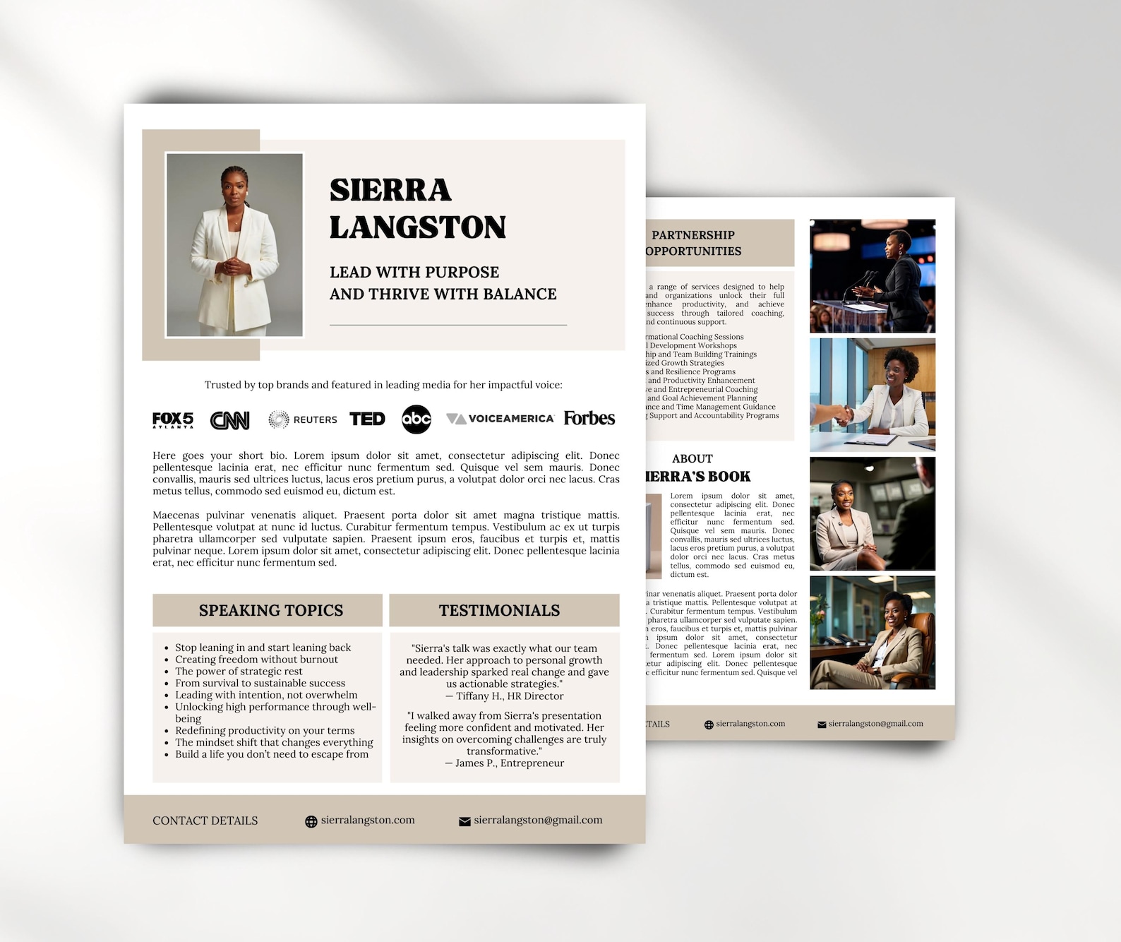 Editable Speaker Media Kit Template for Canva, Professional Speaker ...
