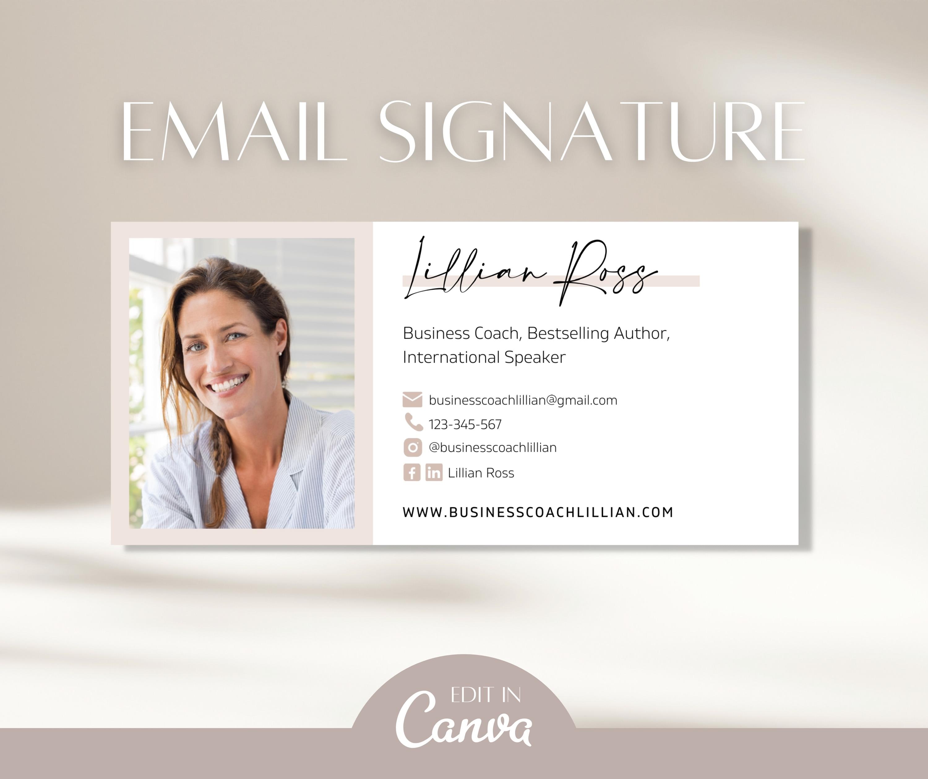 Email Signature Template Canva, Custom Business Email Signature Design ...