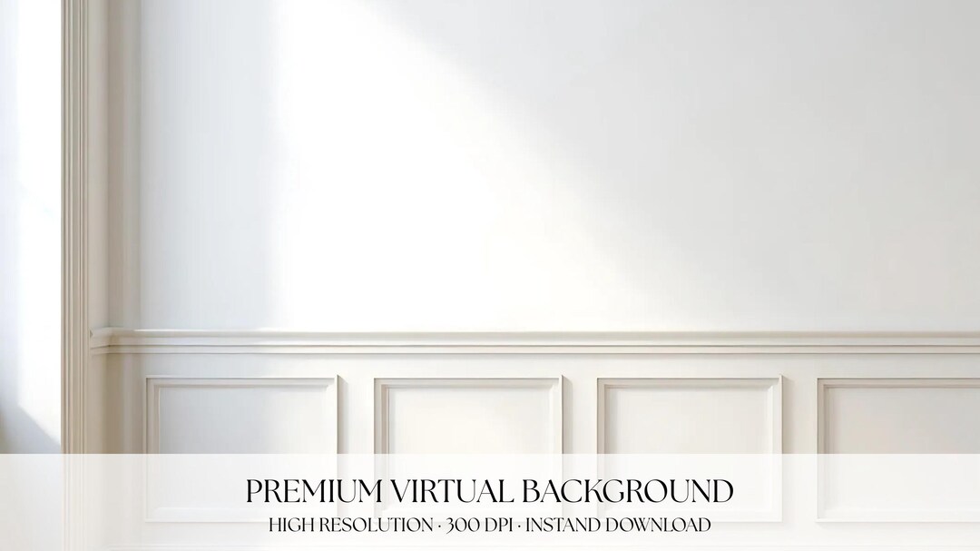 Premium White Virtual Background, Minimalist Video Call Backdrop for ...