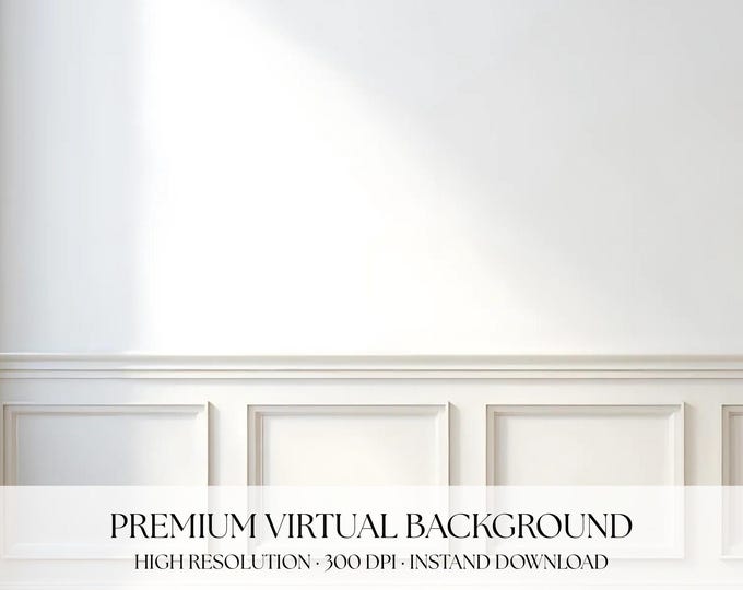 Premium White Virtual Background, Minimalist Video Call Backdrop for ...