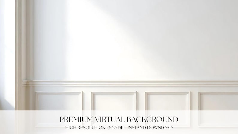 Premium White Virtual Background, Minimalist Video Call Backdrop for ...
