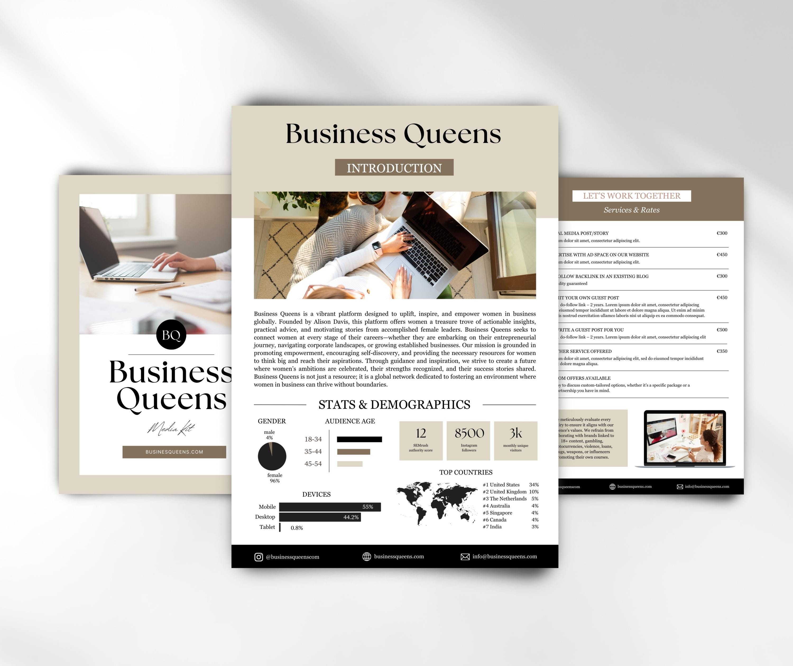 Professional Publisher Editable Media Kit for Online Magazine ...