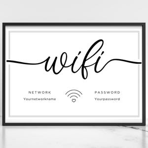 WIFI Sign Template, Wifi Password Sign Printable, Editable Wifi ...