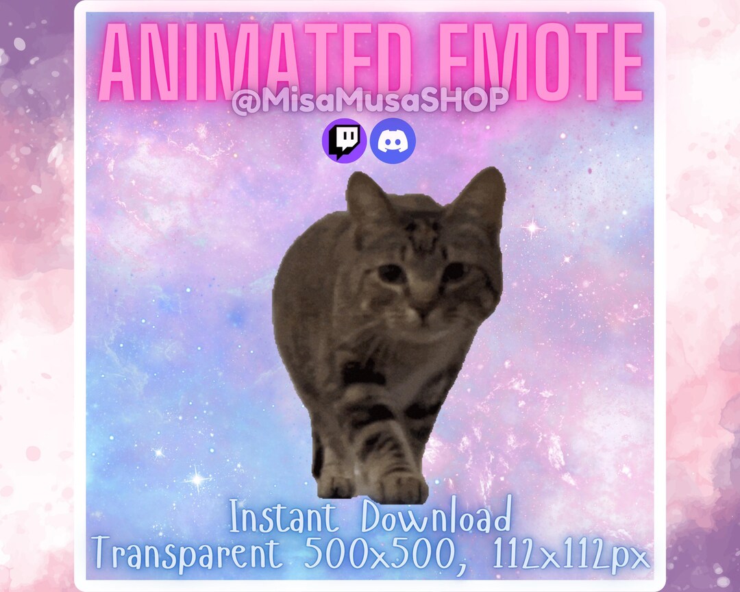Animated Cat Pounce Emote, Funny Meme, GIF for Twitch, Discord, and ...