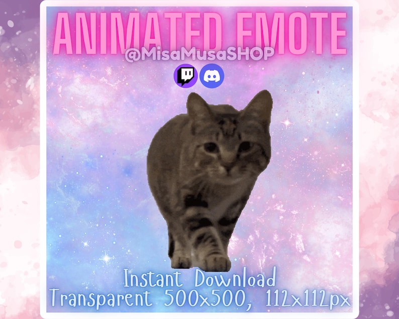 Animated Cat Pounce Emote, Funny Meme, GIF for Twitch, Discord, and ...