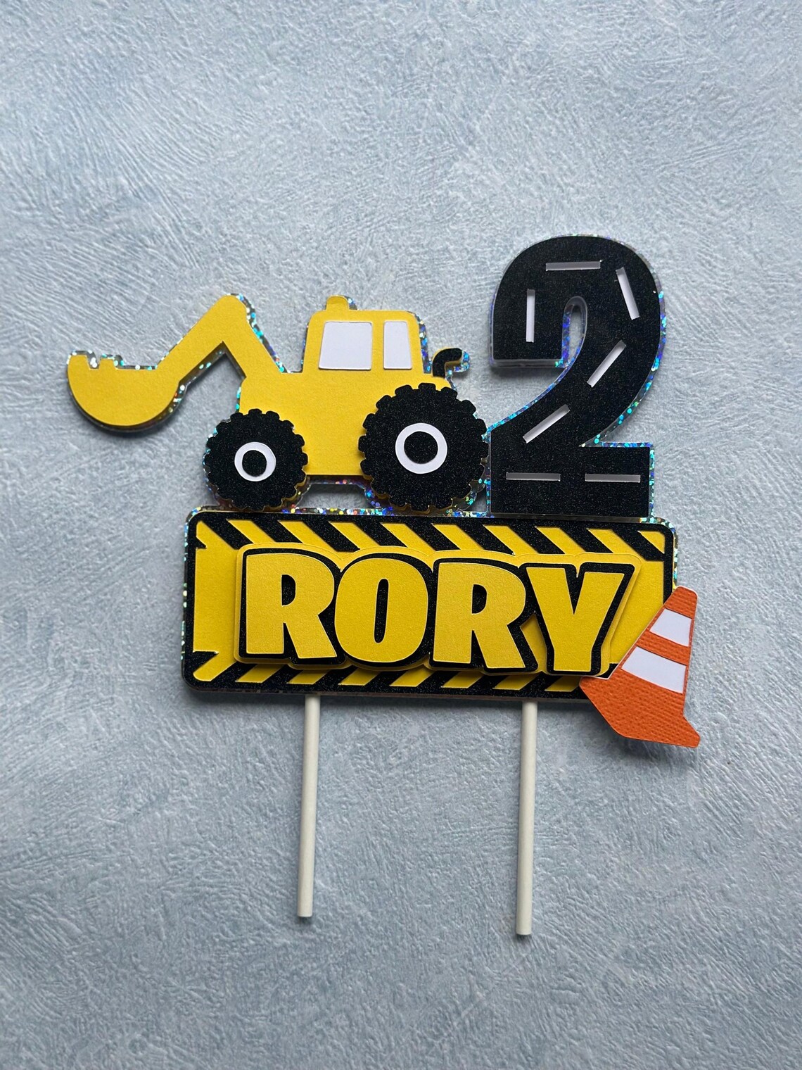 Construction-inspired Cake Topper Set – Personalised for Your Little ...