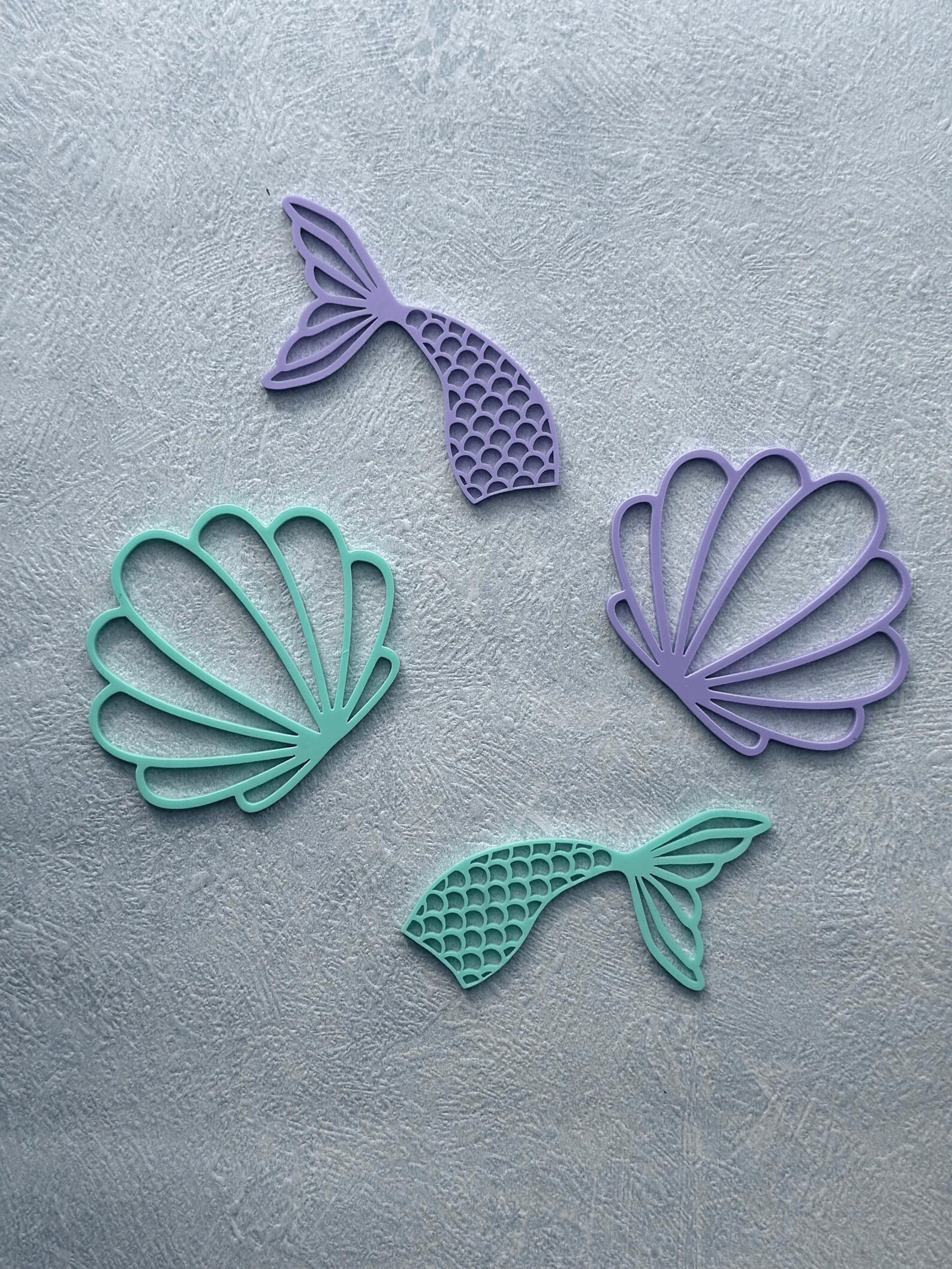 Mermaid, Seashell, and Clam Acrylic Cake Topper Set / Personalized Cake ...