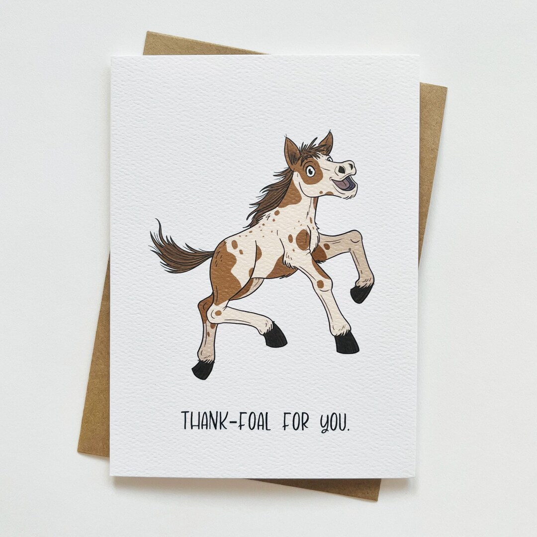 Cute Horse Thank You Greeting Card - Etsy