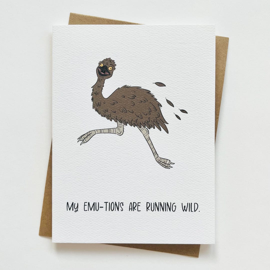 Funny Emu Romance Greeting Card - Etsy
