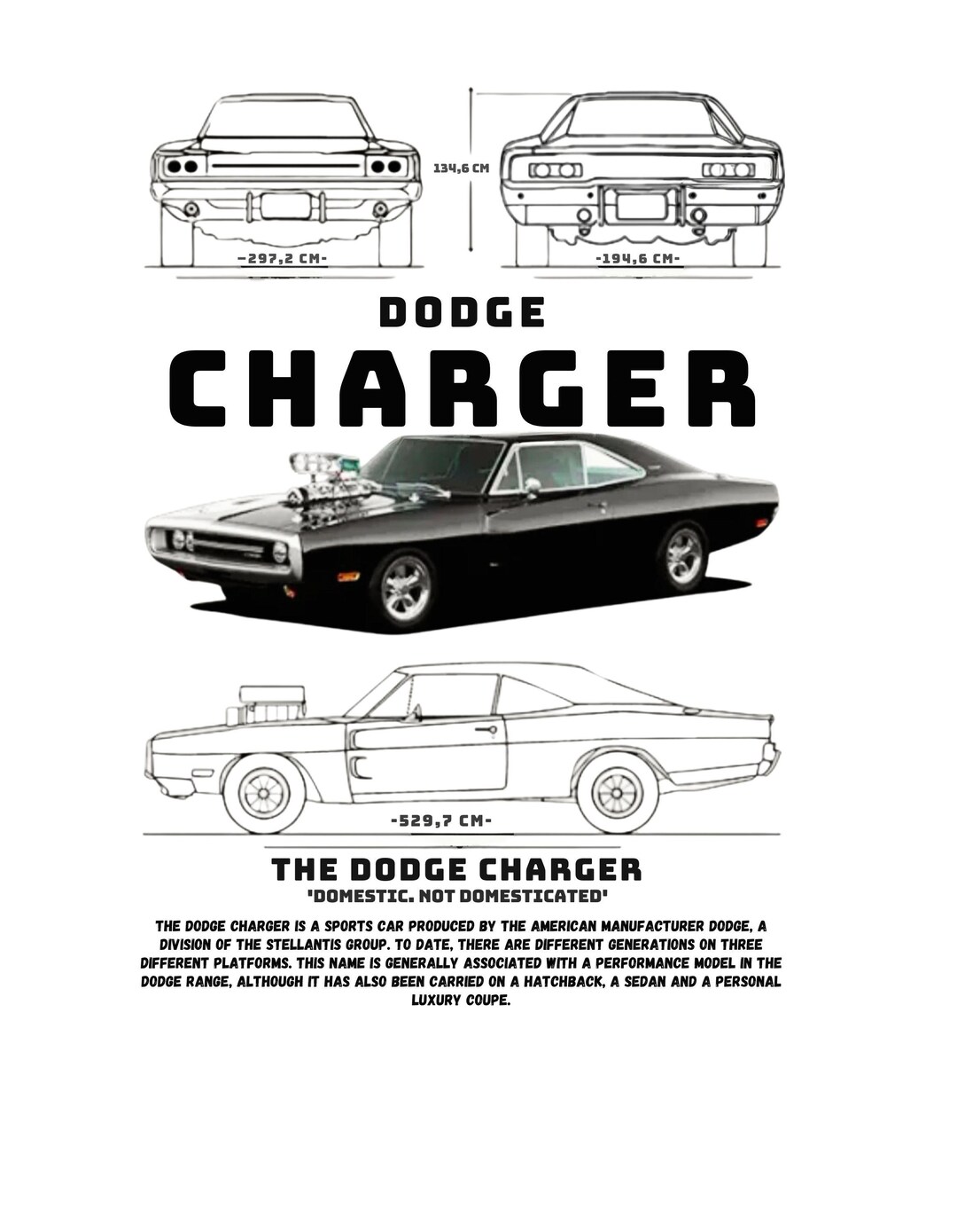 Dodge Charger Street Design Digital Sticker for Print on T-shirt, Cup ...