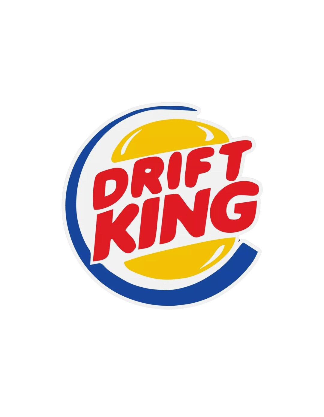 Drift King Logo Funny Digital Sticker for Print on T-shirt, Cup, Hat ...
