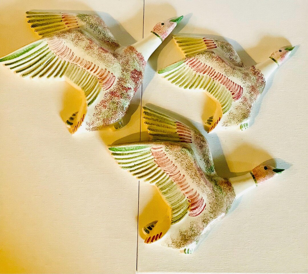 Flying Ducks/geese Ceramic Wall Figures - Etsy