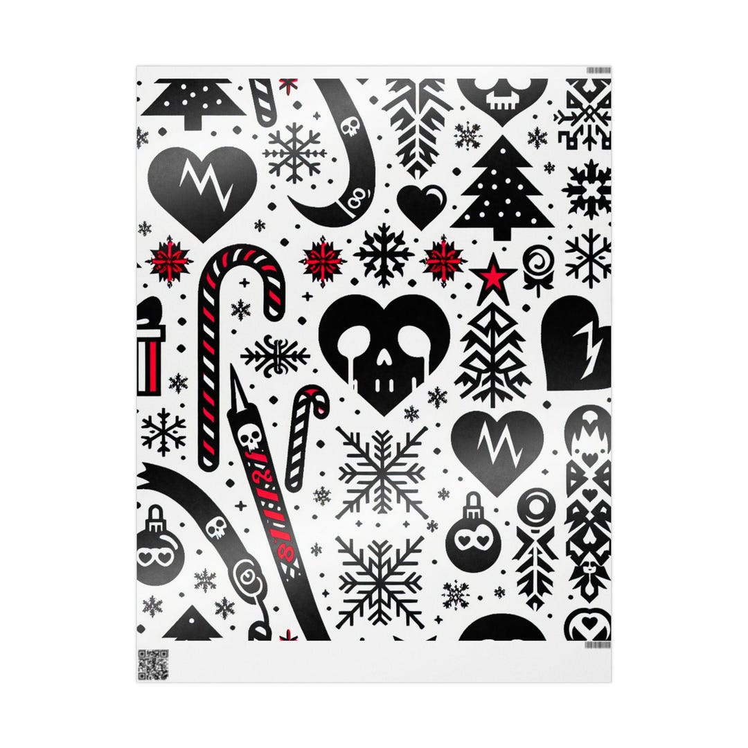 Christmas Wrapping Papers Emo Design Goth Edgy - Etsy
