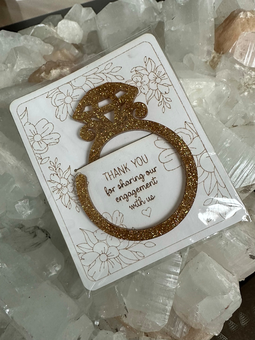 Glitter Engagement Ring Bookmark for Bridal Party Favors Gift for ...