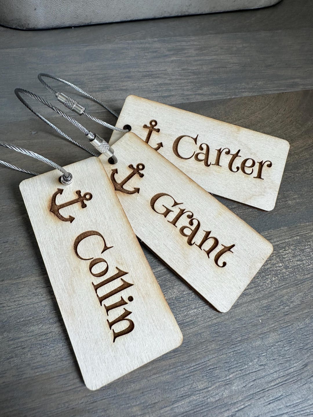 Engraved Anchor Name Tag Personalized Nautical Theme Luggage Tag ...