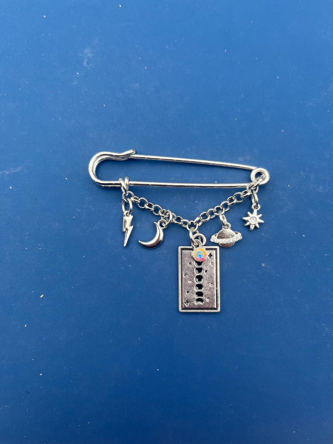 Silver Moon Phase Tarot Card Brooch Pin for Shawl / Blazer / Handbag ...