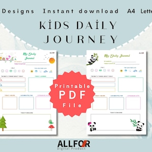Kids Daily Jounal Printable | Journal for Kids | Dairy for Children ...