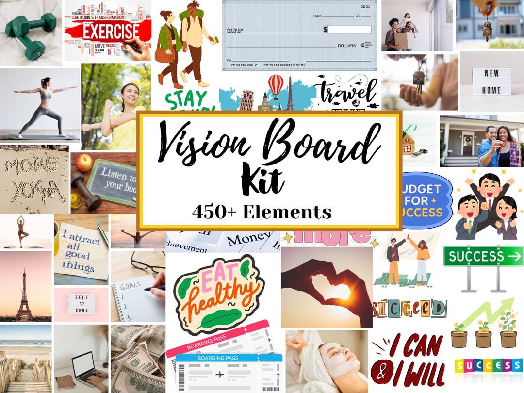 2025 Vision Board Manifest Dream Life Printable PDF Inspiring Quotes ...