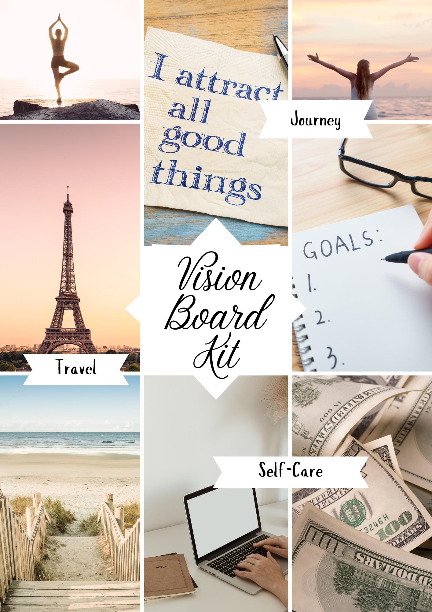 2025 Vision Board Manifest Dream Life Printable PDF Inspiring Quotes ...
