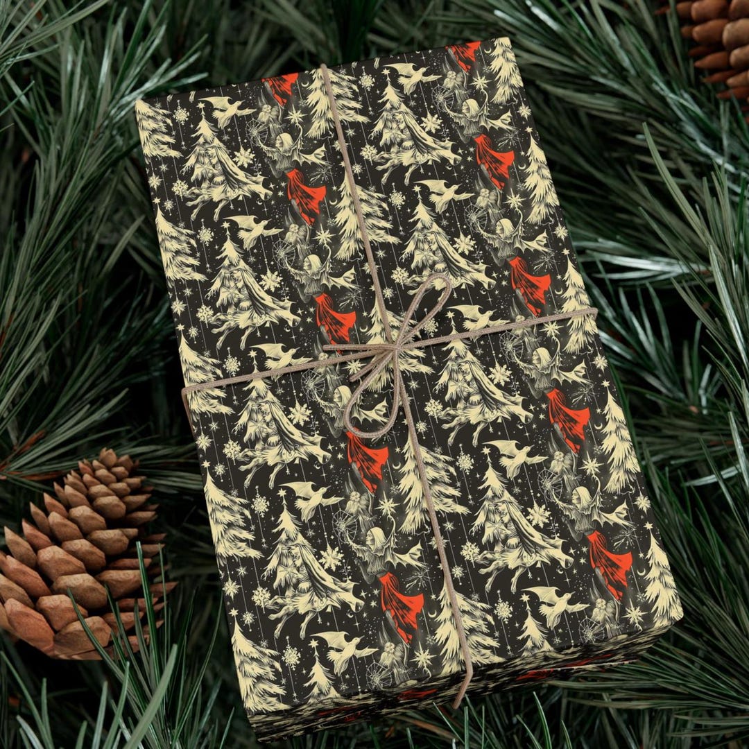 TWISTED MYSTIC Christmas Goth Sinister Wrapping Paper - Holiday Gift ...
