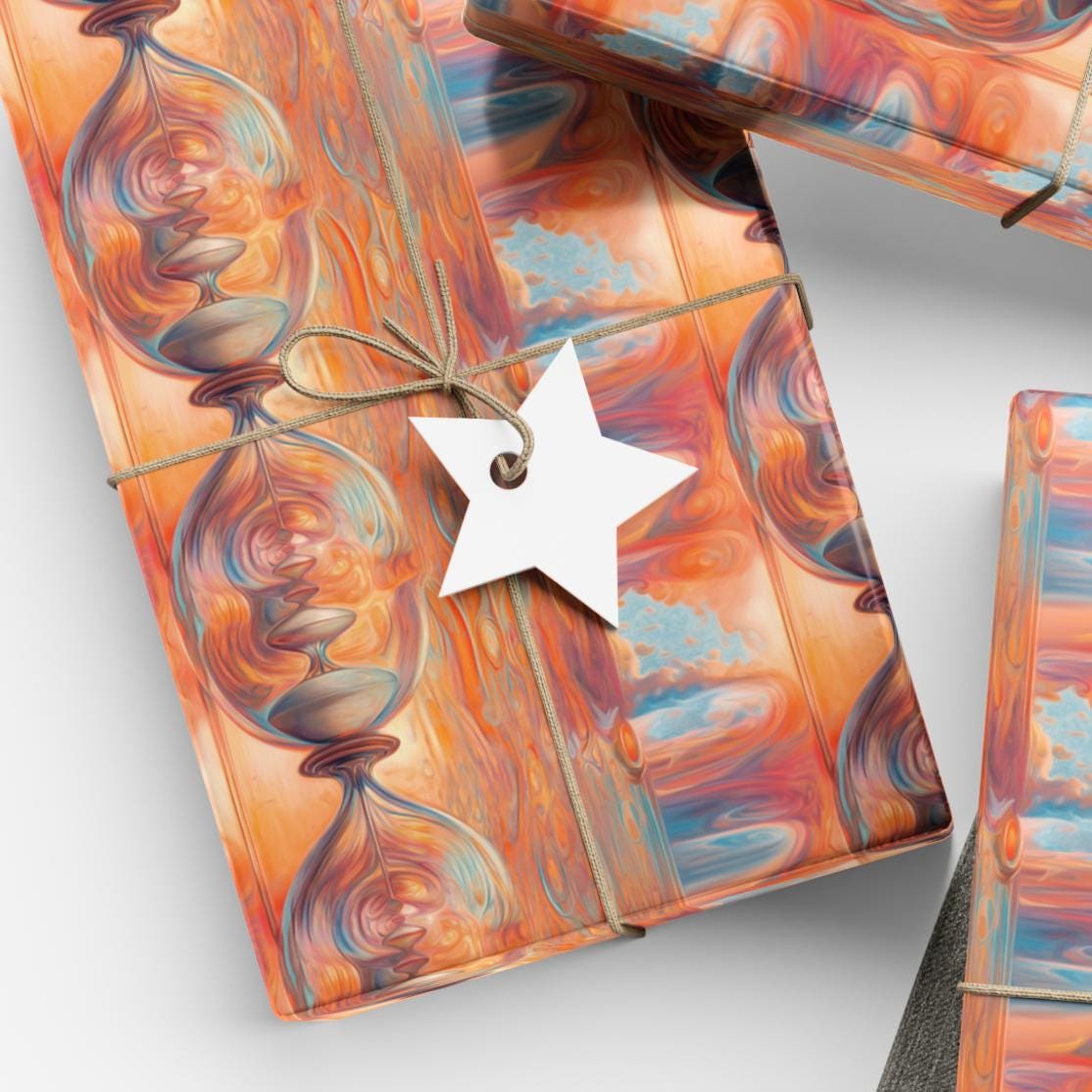 Time Travel Hourglass Wrapping Paper: Dreamy Lisa Frank Style - Etsy