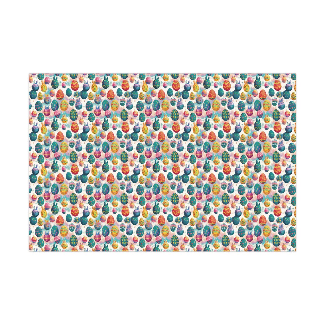 1980s Classy Easter Egg Hunt Gift Wrap, Retro Easter Bunny, Painted ...