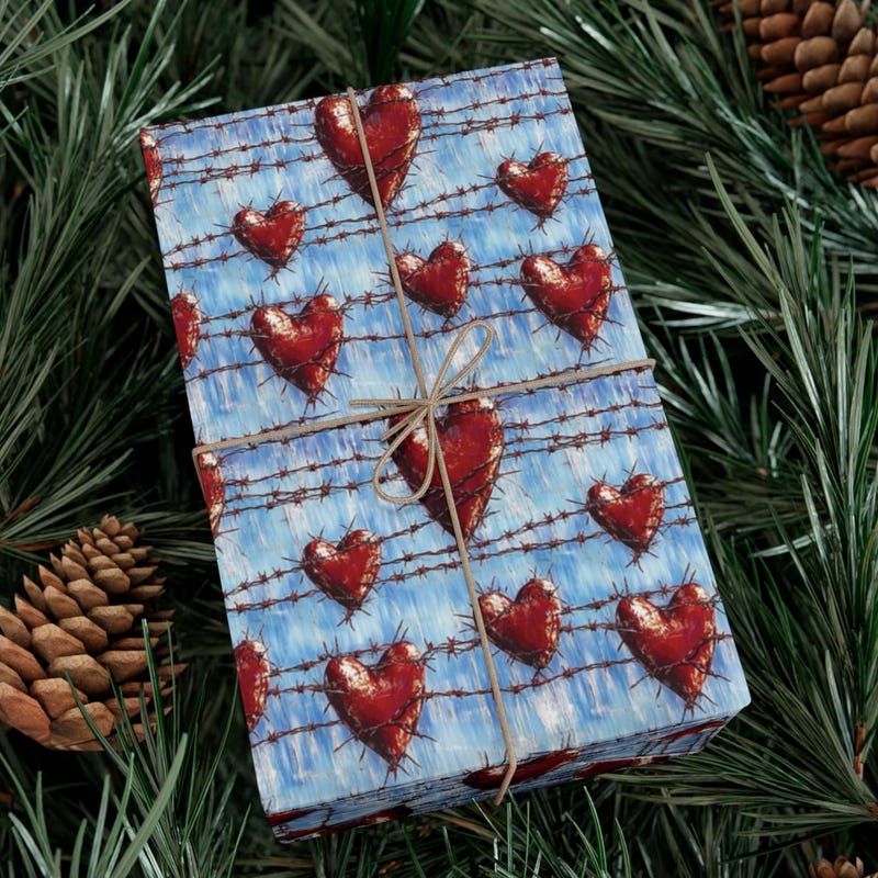 Hearts Wrapping Paper - Etsy