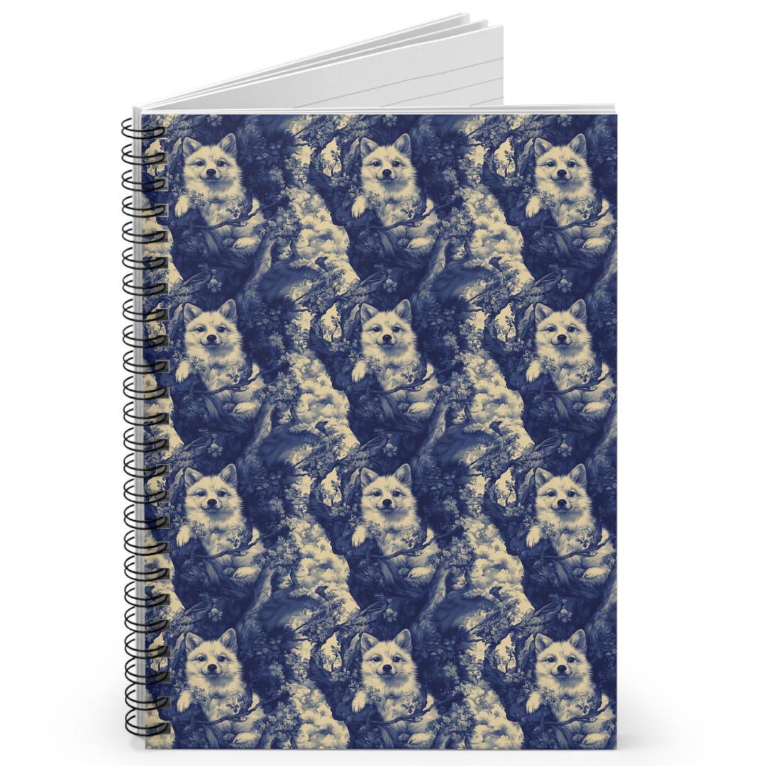 TOILE De Jouy SHIBA INU Cute Spiral Notebook Ruled Line Holiday Doge ...