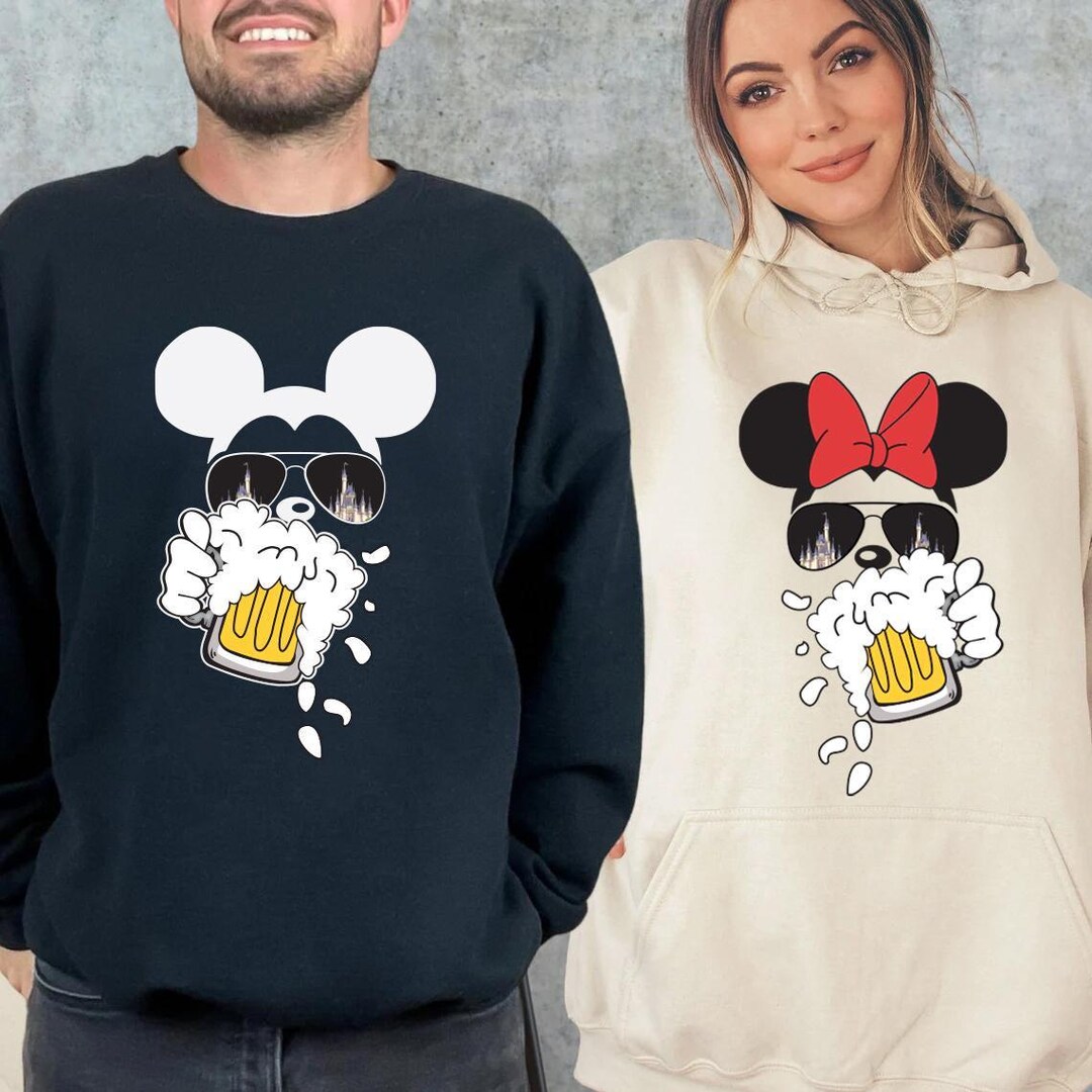 Mickey and Minnie Drinking Around Sweatshirts, Mickey Minnie Beer ...
