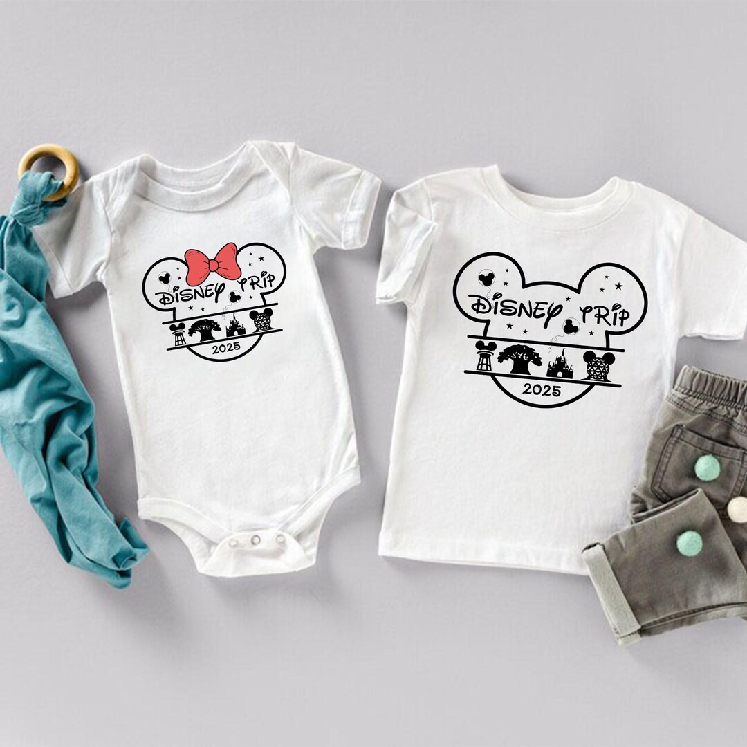 Custom Disney Trip 2025 Shirt, Personalized Disney Family Vacation Shirts, Matching Disneyworld ...