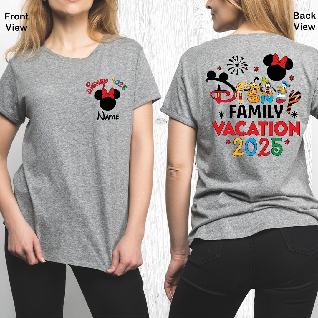 Disney Family Vacation 2025 Shirt, Mickey Minnie Mouse Tee,custom Disney Family Matching 2025 ...