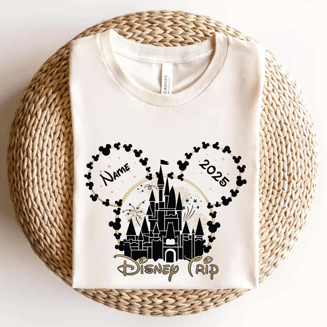 Custom Disney Trip 2025 Shirt, Personalized Disney Family Vacation Shirts, Matching Disneyworld ...