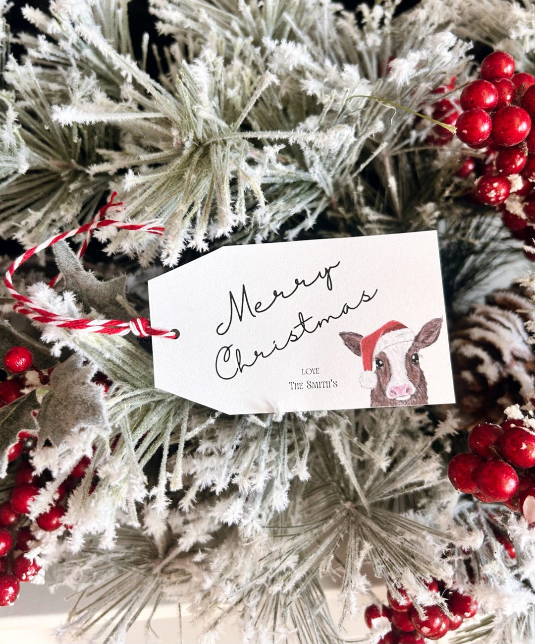 Custom Christmas Gift Tags, Western Christmas Gift Tag, Personalized ...