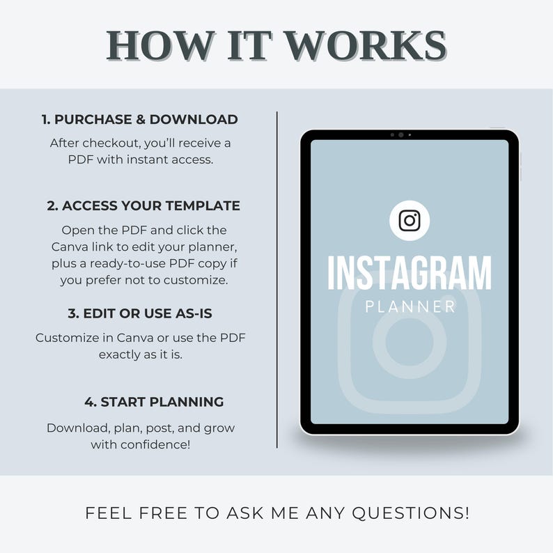 Instagram Content Planner Canva Template Social Media Planner for Small ...