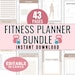 Digital Fitness Planner Editable Canva Template for Workout Log Tracker ...