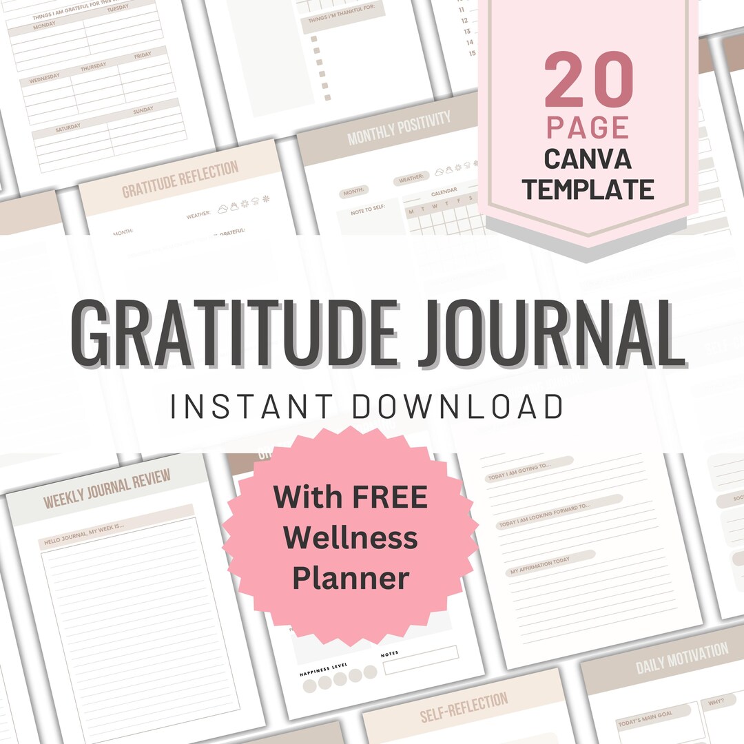 Editable Gratitude Journal Template for Daily Gratitude Journal for ...