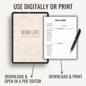 Busy Mom Planner Digital Template Stay at Home Mom Planner Life Organizer for Mom Life Planner ...