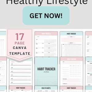 Printable Habit Tracker Canva Template Editable Self-care Habit Tracker ...
