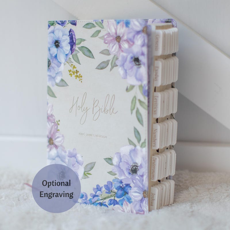 Purple Floral Bible Cover - Etsy