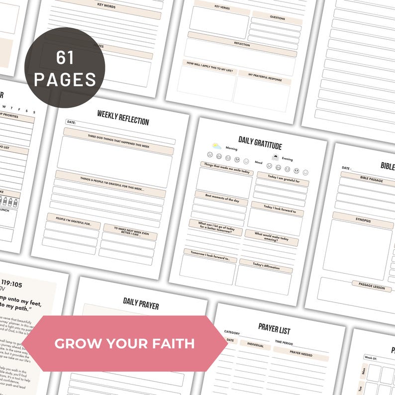 Editable Prayer Journal Printable Bible Study Planner Christian Prayer ...