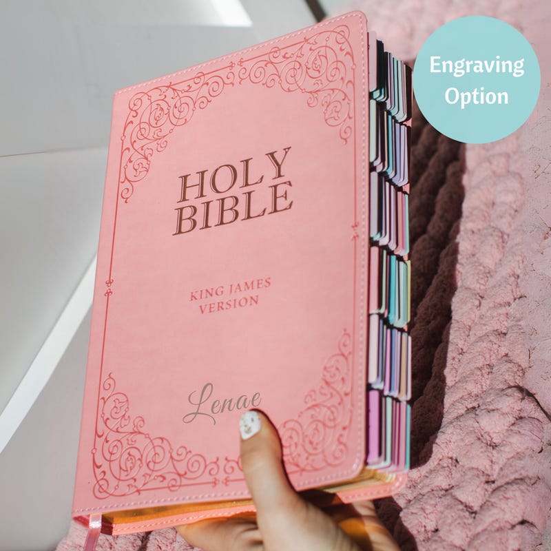 Pink Holy Bible With Tabs - Etsy