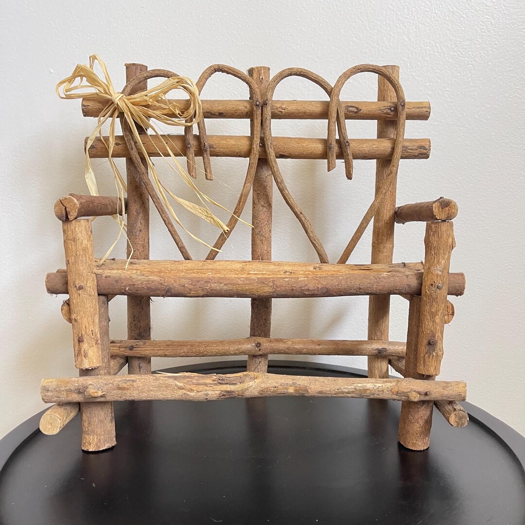 Vintage Twig Bench: Handmade Folk Art Miniature Doll Furniture - Etsy