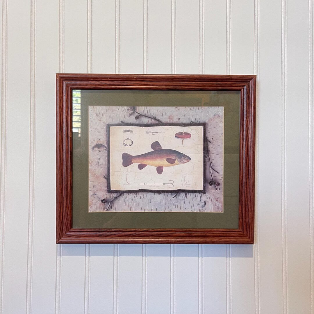 Rustic Framed Fish Print | Cabin Lodge Wall Art | Nature Fishing Decor ...