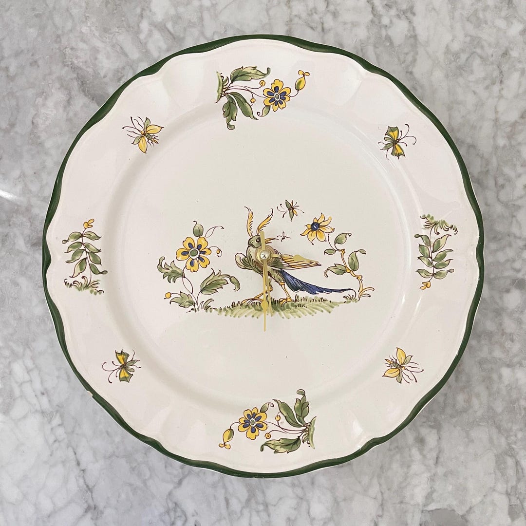 Vintage French Dinner Plate Clock: Varages Vieux Provence China ...